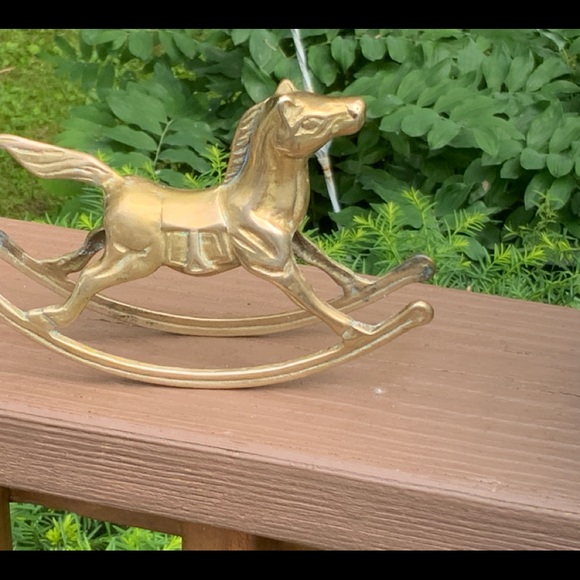 Accents | Vintage Solid Brass Rocking Horse Antique | Poshmark